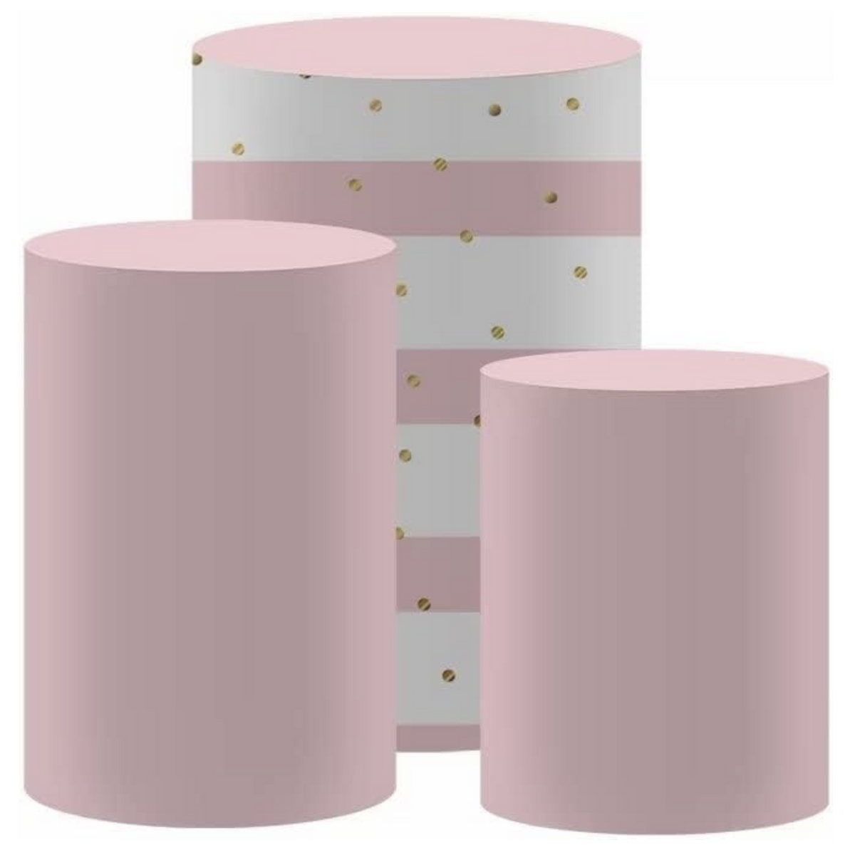 PERSONALISED CUSTOM ROUND PLINTH COVERS PARTY DECORATION CYLINDERS STA ...