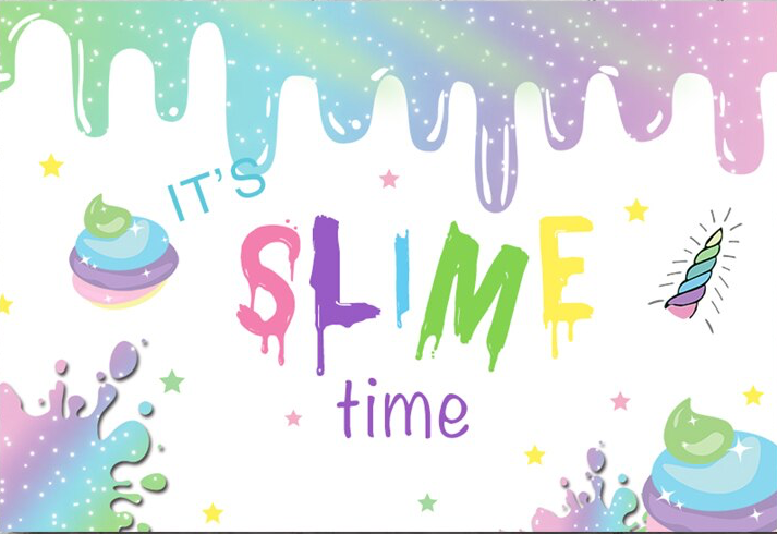 SLIME GLITTER GLUE GOOEY BIRTHDAY PARTY BANNER BACKDROP DECORATION ...
